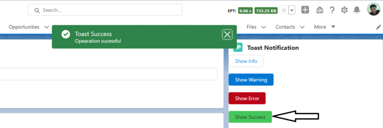 Show Toast Notification in LWC - sfdc4u
